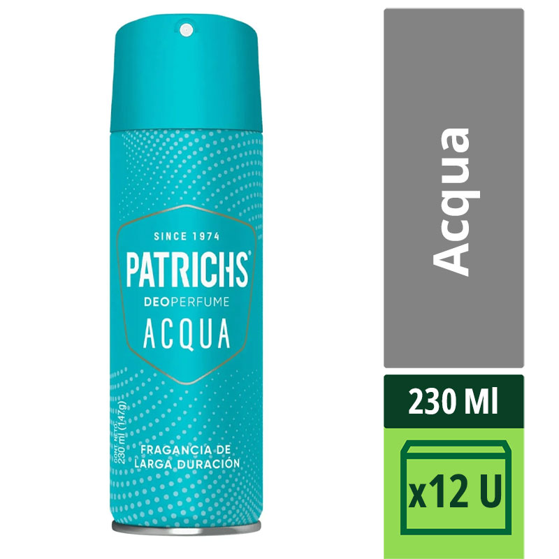 Desodorante Patrichs Acqua X 230 Ml - Mayorista El Cóndor
