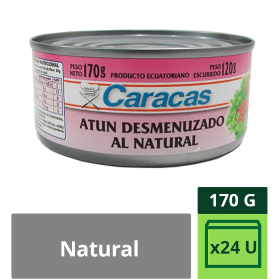 Atún Desmenuzado Caracas Al Natural X 170 G - Mayorista El Cóndor