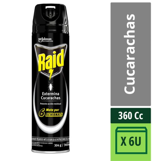 Insecticida Raid Extermina Cucarachas Negro X 360 Cc - Mayorista El Cóndor