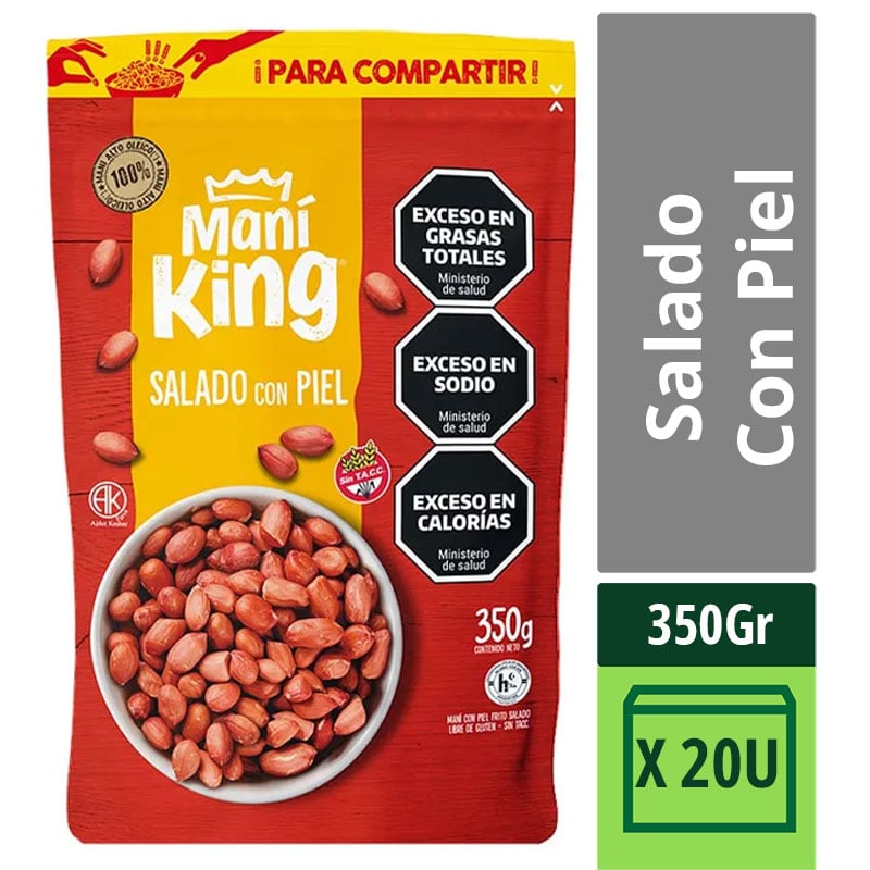 Maní Frito King Salado Con Piel X 350 Gr - Mayorista El Cóndor