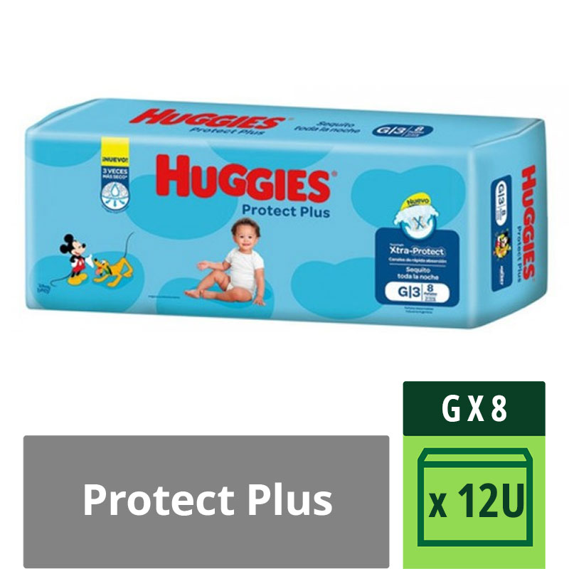 Pañal Huggies Protect Plus G X 8 Unidades - Mayorista El Cóndor