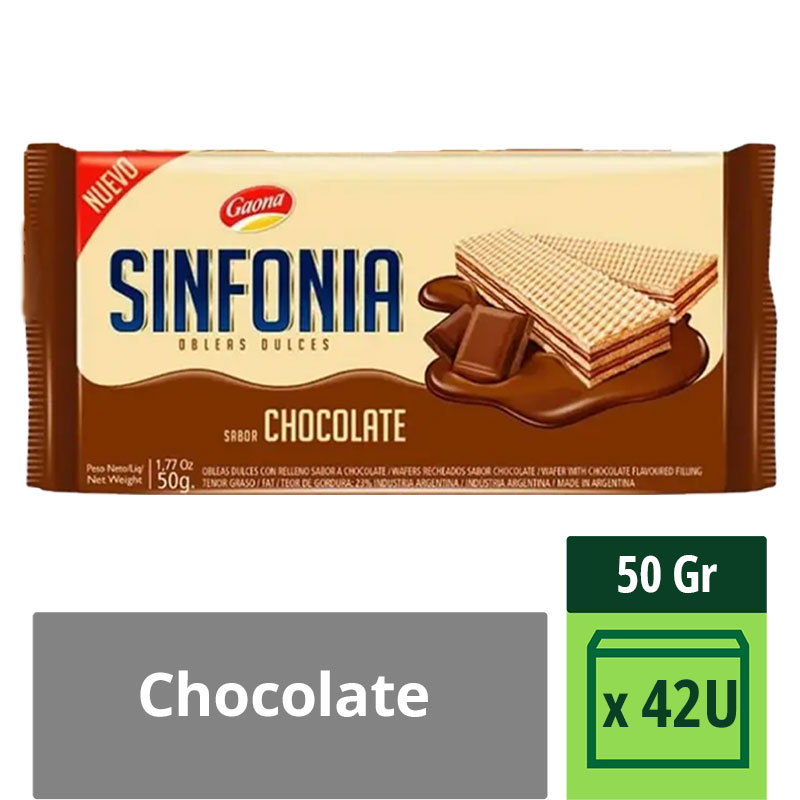 Oblea Gaona Sinfonía Chocolate X 50 Gr - Mayorista El Cóndor