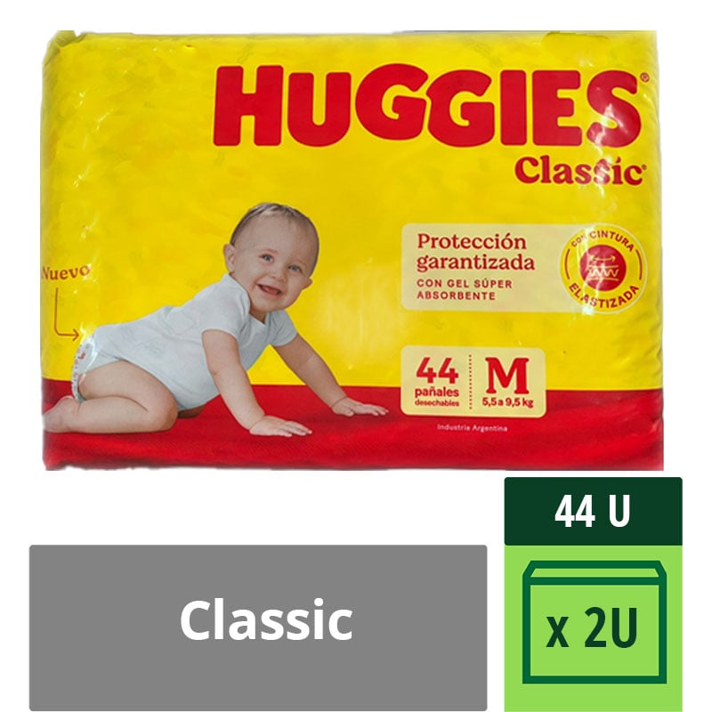 Pañales Huggies Classic M X 44 Unidades - Mayorista El Cóndor