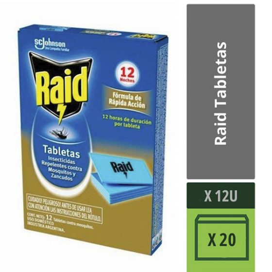 Tabletas Raid X 12 Unidades - Mayorista El Cóndor